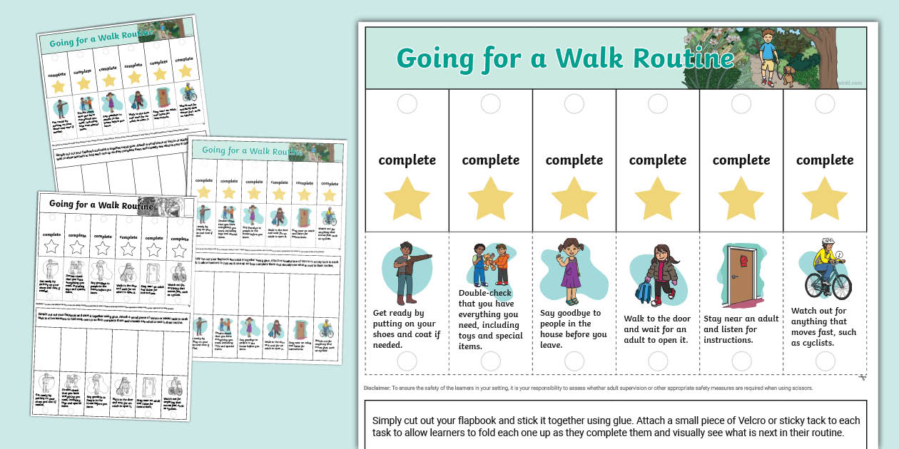 Going for a Walk Visual Routine Flapbook (teacher made)