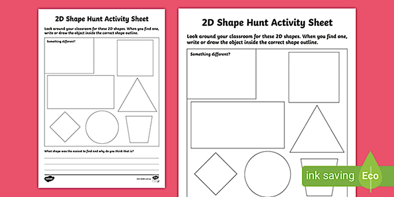 2D Shape Hunt Activity Sheet - Twinkl Resources - Twinkl