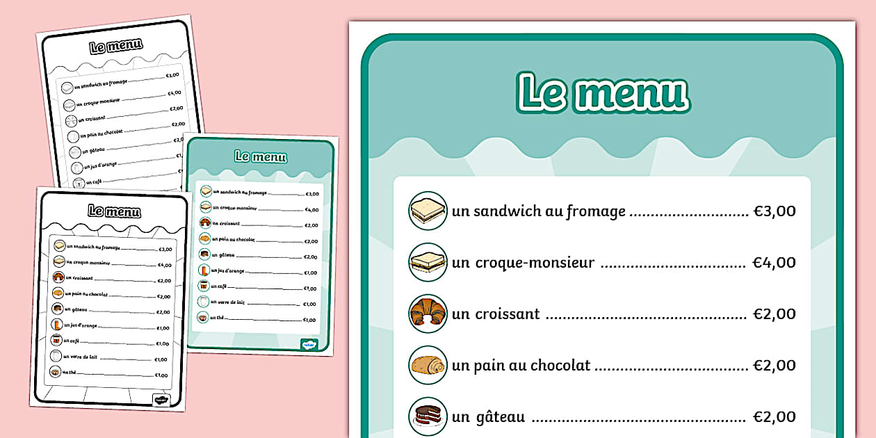 👉 Role Play French Food Menu (teacher made) - Twinkl
