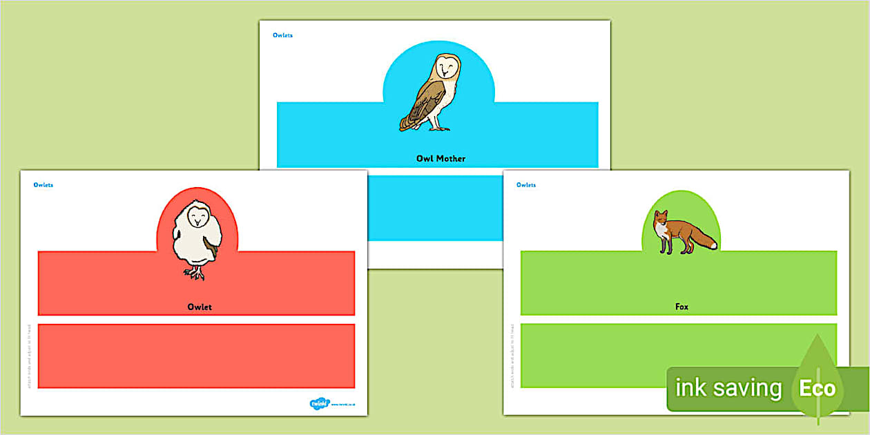 Black and White Owl Role Play Headbands (teacher made)