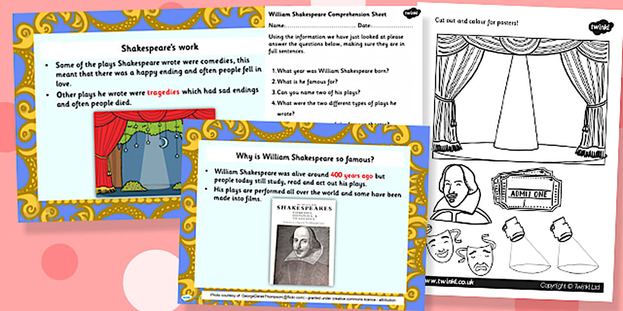 William Shakespeare PowerPoint Task Setter and Activity Pack