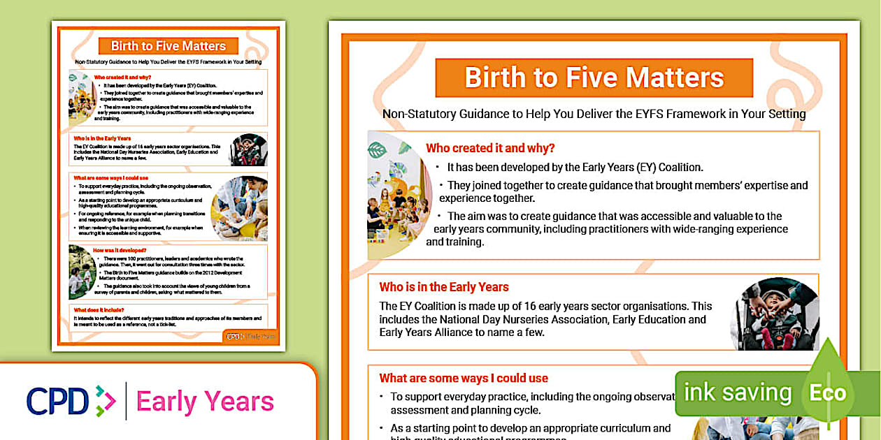 Birth To 5 Matters 2021 Printable Poster (teacher made)