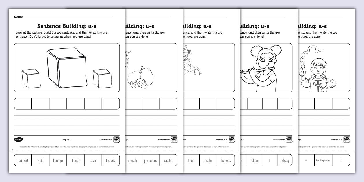 Phonics Sentence Building: u-e (creat de profesori) - Twinkl