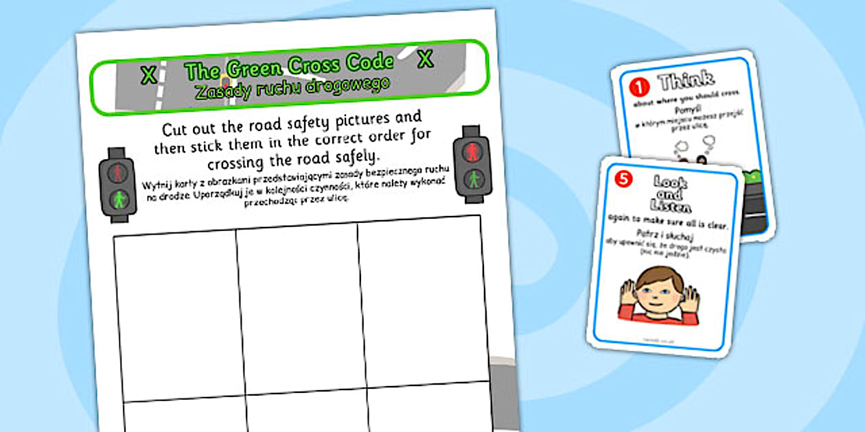 Safe Road Safety Crossing Sequencing Polish Translation