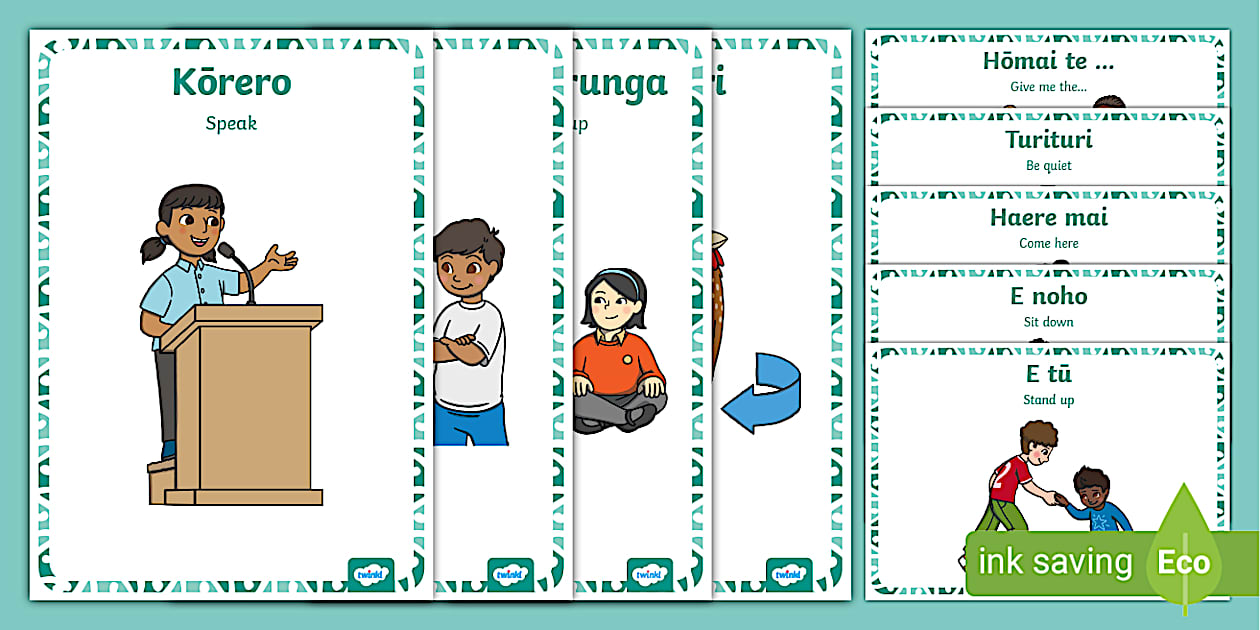 Editable Maori Classroom Command Posters Te Reo Māori / English