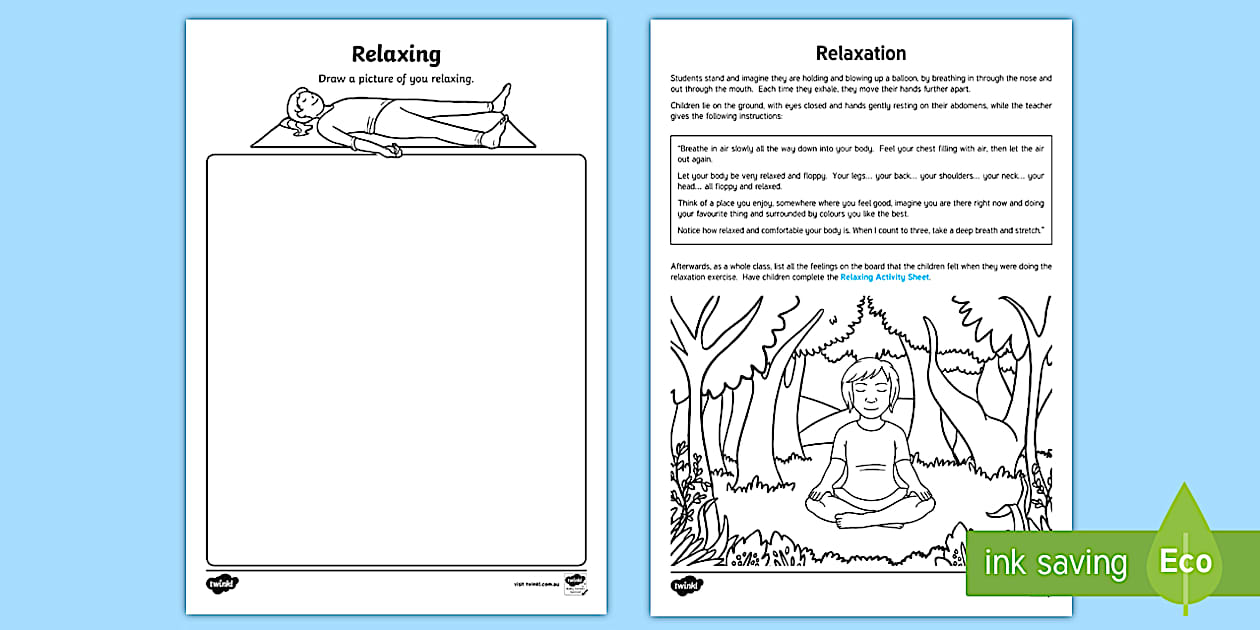 Relaxation Worksheet - PDF - Anxiety Resources