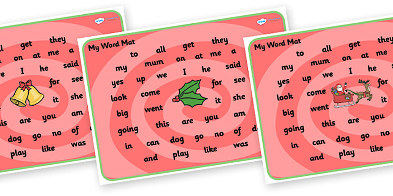 Christmas Themed FS2 Word Mat (teacher made) - Twinkl