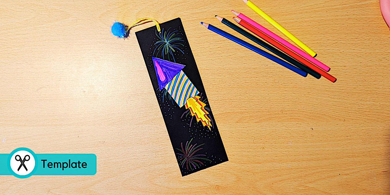 Firework Rocket Bookmark | Bonfire Night Crafts