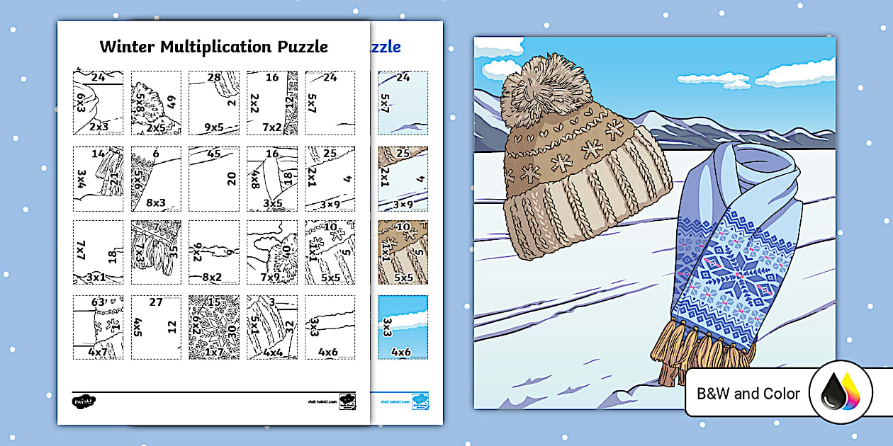 Winter Multiplication to 12x Puzzle