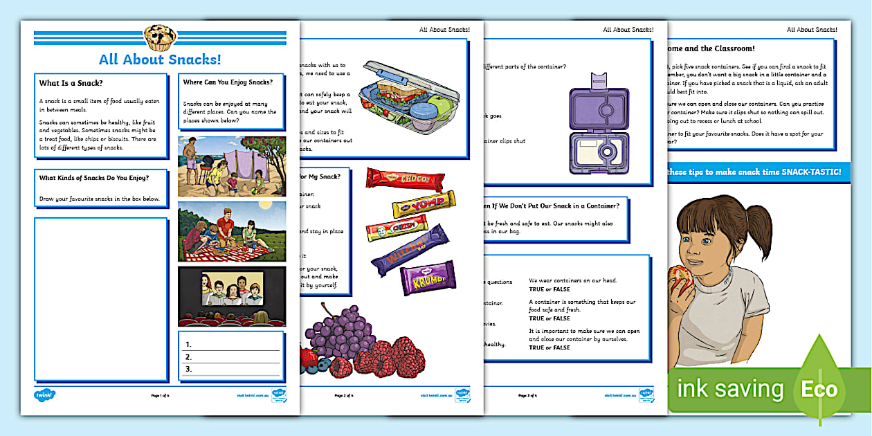 All About Snacks Activity Helpful SEN/D Resource - Twinkl