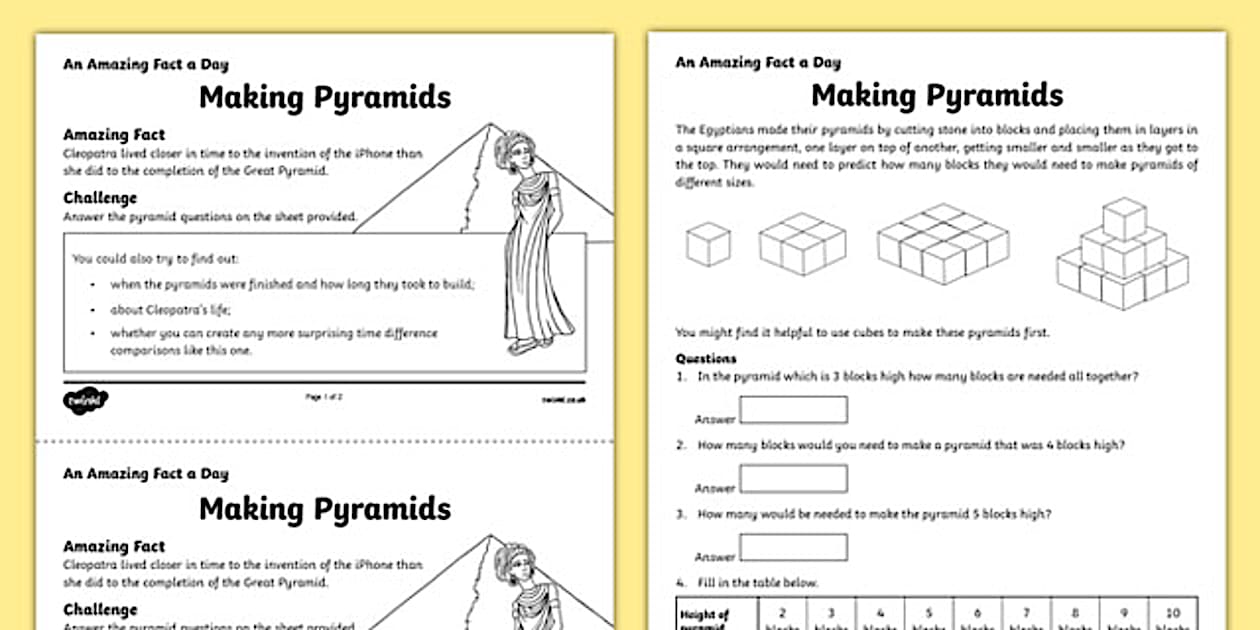 Editable Making Pyramids Worksheet (professor feito)