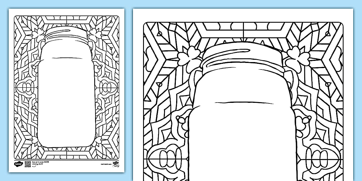 Mindfulness Jar Colouring Page (teacher made) - Twinkl