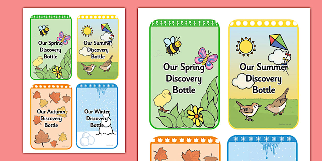 Seasons Discovery Bottle Labels (teacher made) - Twinkl