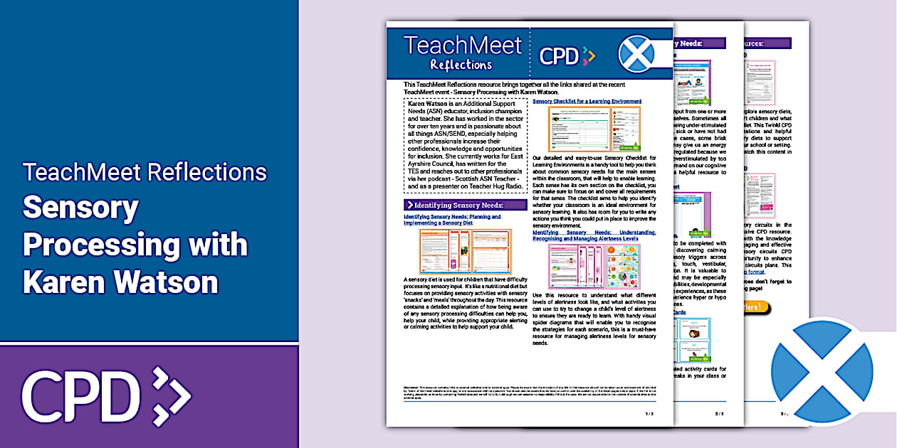 TeachMeet Reflections - Sensory Processing with Karen Watson