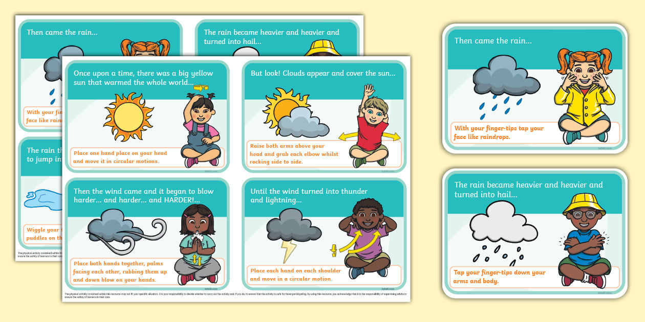 The Weather Massage Flashcards (teacher made) - Twinkl
