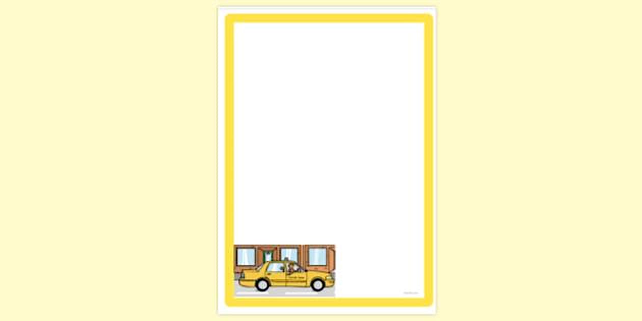 Monkey in a Taxi Page Border | Page Borders | Twinkl