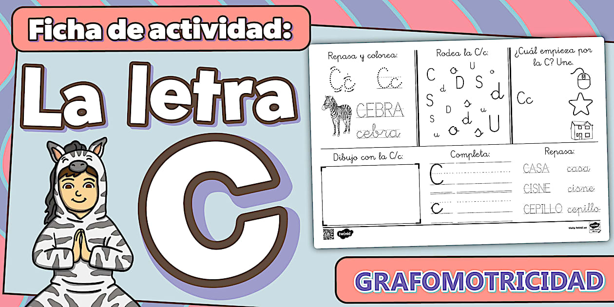 Ficha de actividad: La letra C - Grafomotricidad