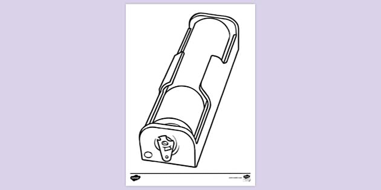 Battery Holder Colouring Sheet (teacher made) - Twinkl