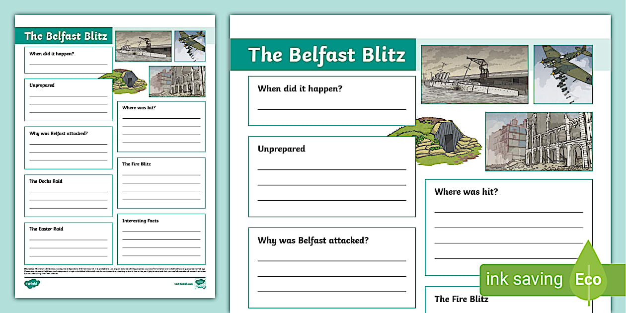 The Belfast Blitz Fact File Template (Teacher-Made) - Twinkl