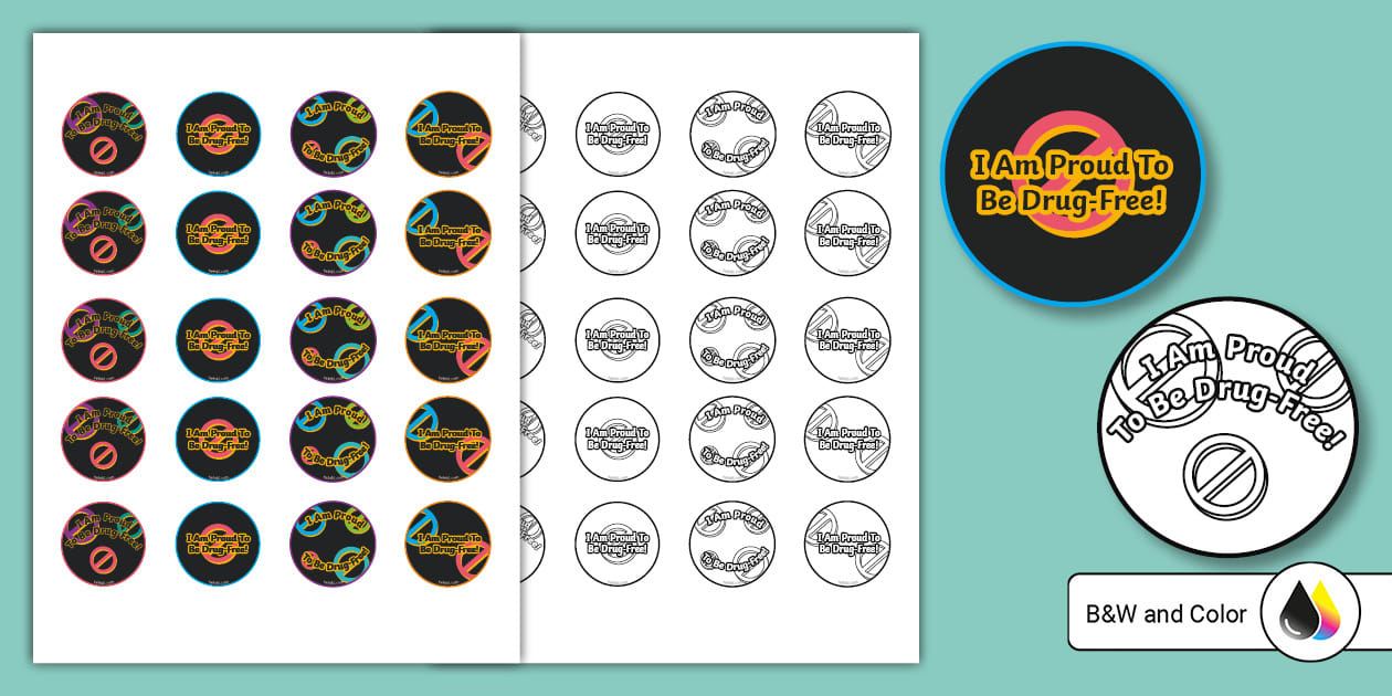 I Am Proud to Be Drug-Free Stickers (teacher made) - Twinkl