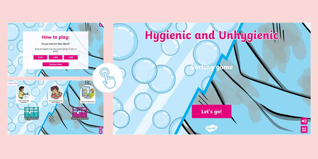 Hygienic and Unhygienic Interactive Sorting Game - Twinkl