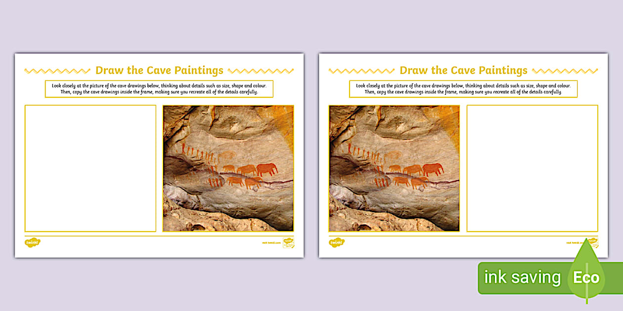 Draw the Cave Paintings (teacher made) - Twinkl