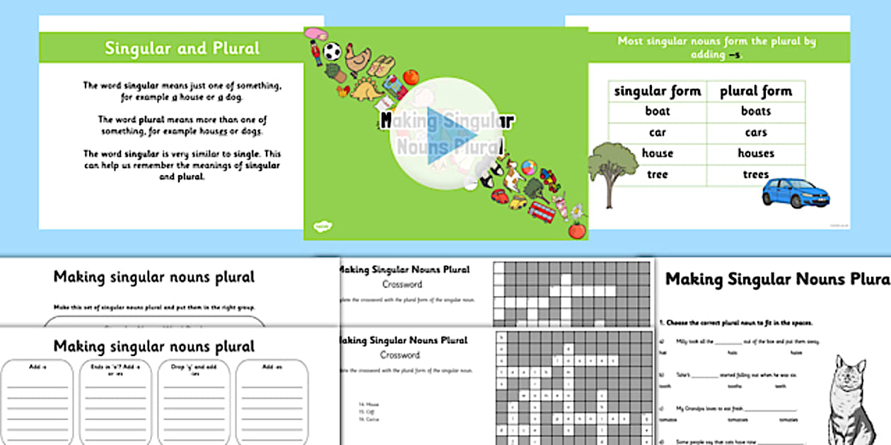 Making Singular Nouns Plural Lesson Teaching Pack - Twinkl