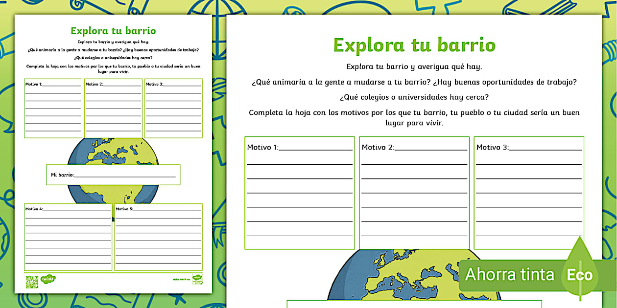 Ficha de actividad: Explora tu barrio (l'enseignant a fait)