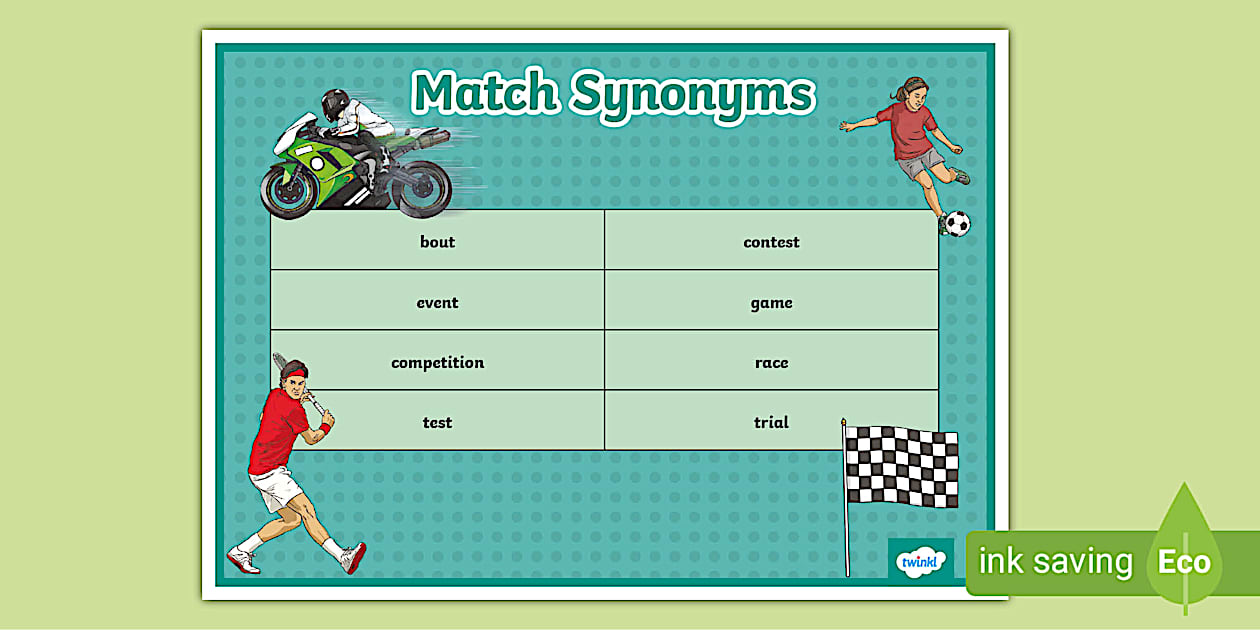 Match Synonyms Word Mat (teacher made) - Twinkl