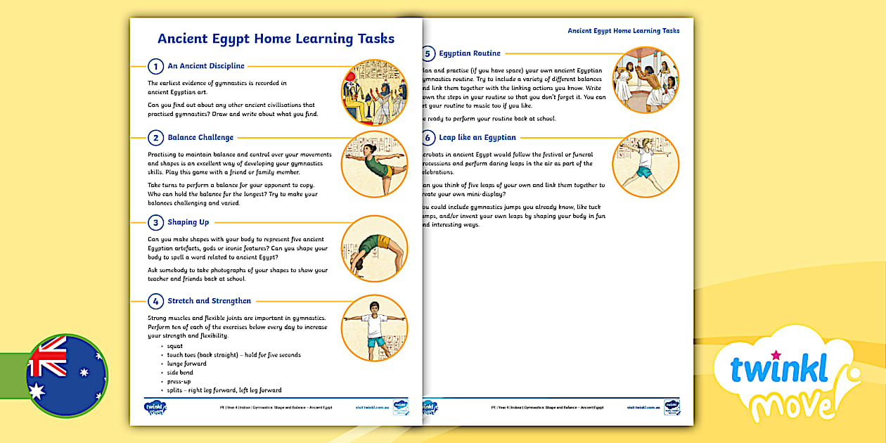 Move PE Year 4 Gymnastics Shape and Balance Home Learning