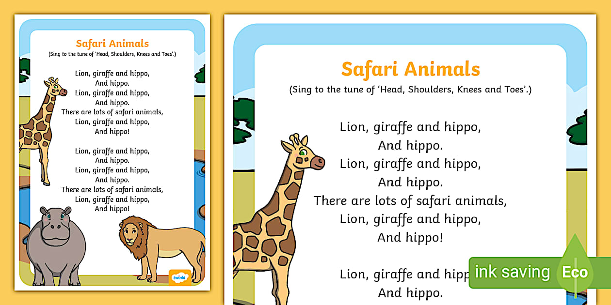 Safari Animals Song (Teacher-Made) - Twinkl