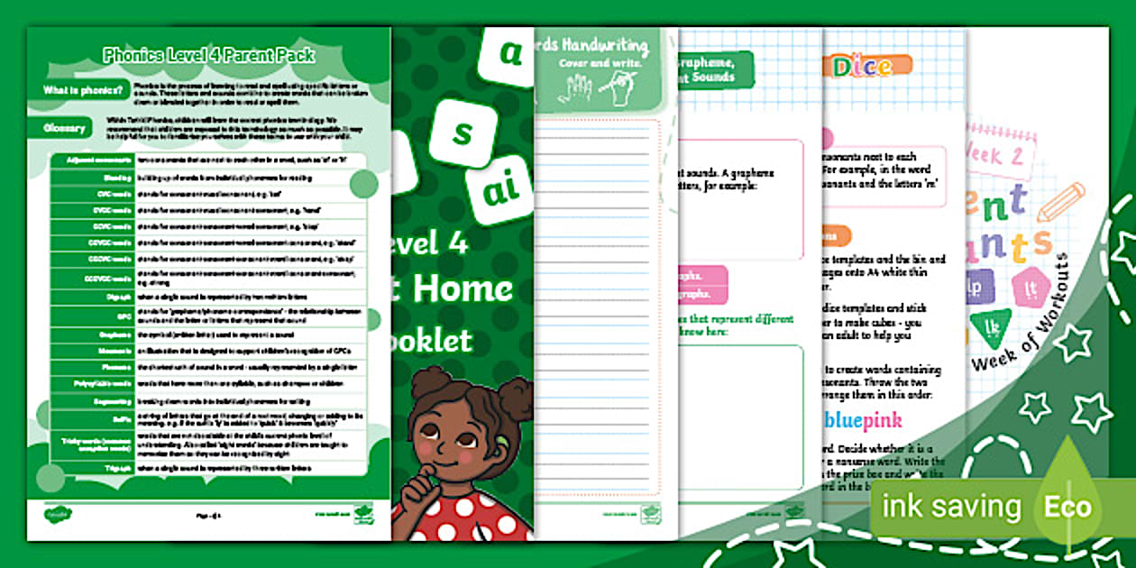 Phonics Phase 4 Learning at Home Activity Pack for Parents