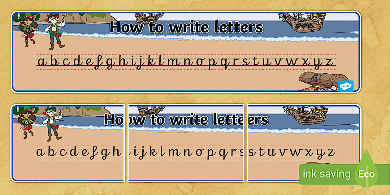 Cursive Alphabet Display Banner Pirates (teacher made)