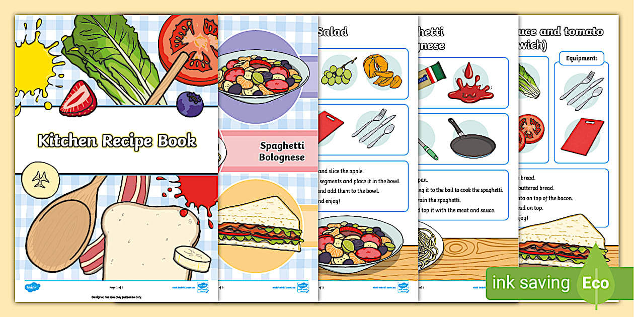 Kitchen Role Play Recipes (teacher made) - Twinkl
