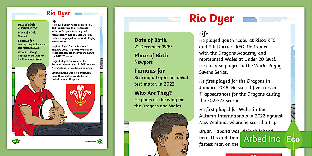 Rio Dyer Fact File (teacher made) - Twinkl