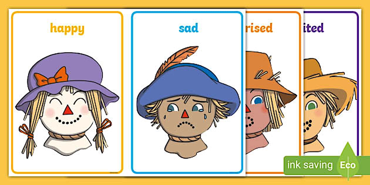 Scarecrow Faces Emotions Card - Twinkl