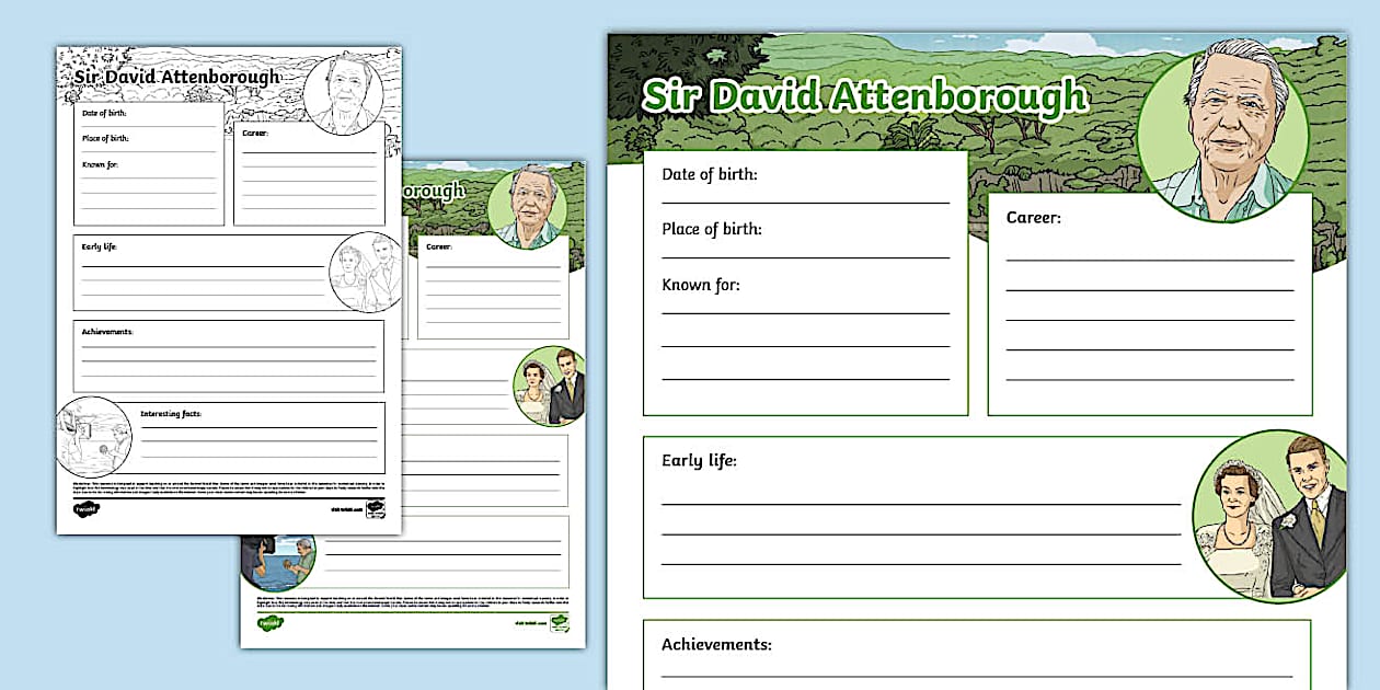 David Attenborough Fact File Template,David Attenborough