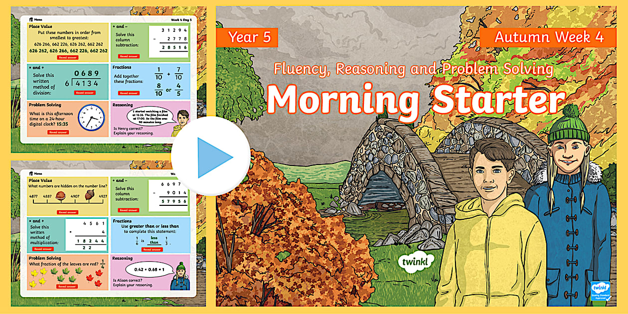 Year 5 Maths Autumn Morning Starter PowerPoint 4 - Twinkl