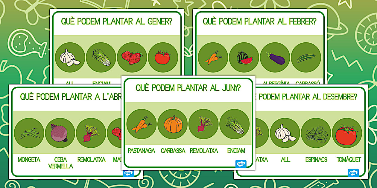 Pòsters: Calendari de l'hort - Català