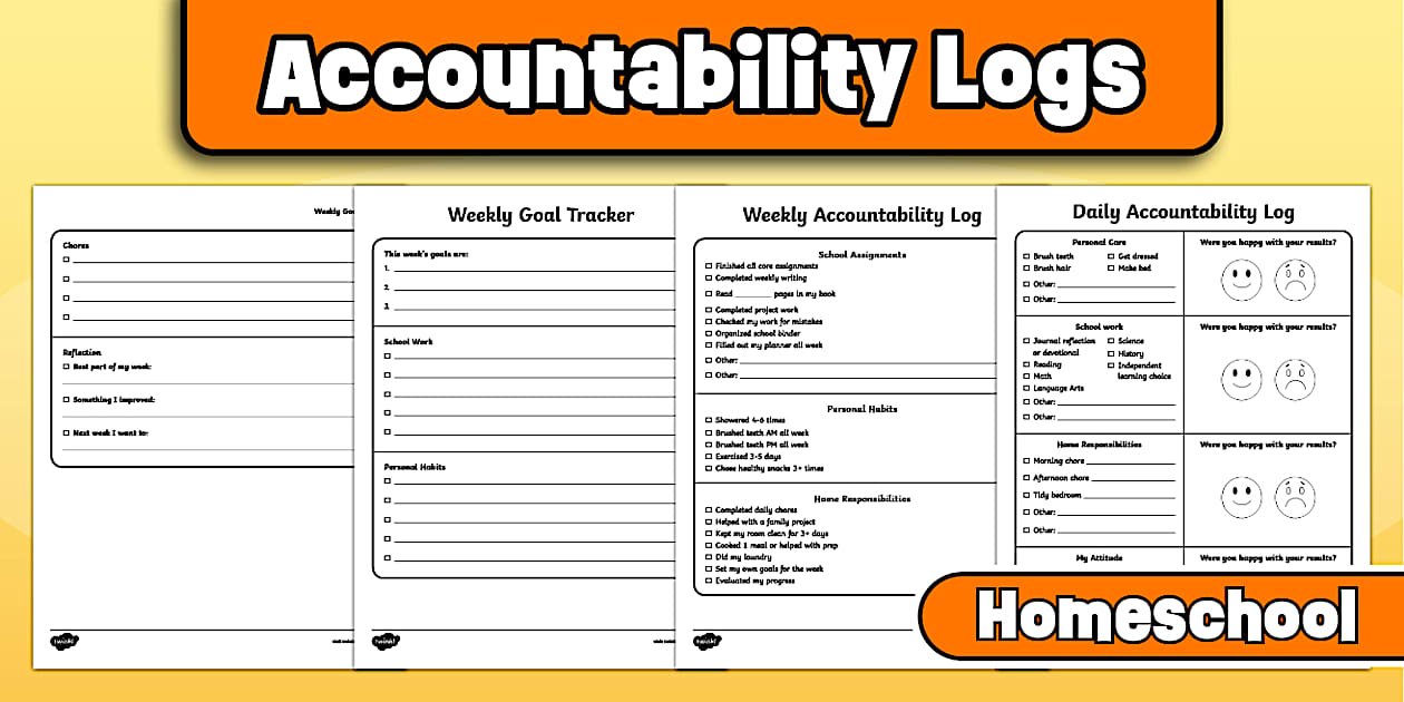 Homeschool Accountability Logs