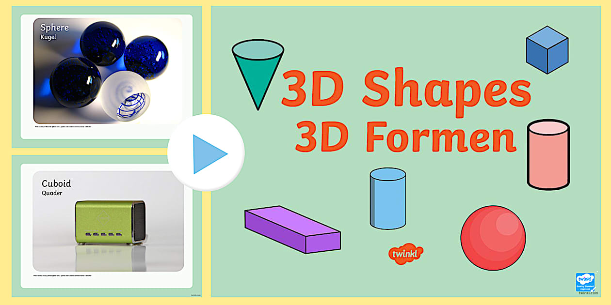 3D Shapes PowerPoint English/German - 3D Shape Photo Powerpoint