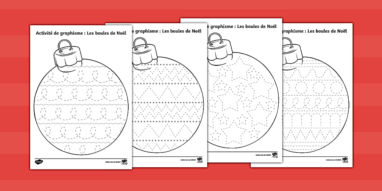 Activité de graphisme : Les boules de Noël (teacher made)