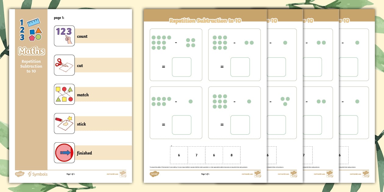 Small Steps Repetition Subtraction to 10 (teacher made)
