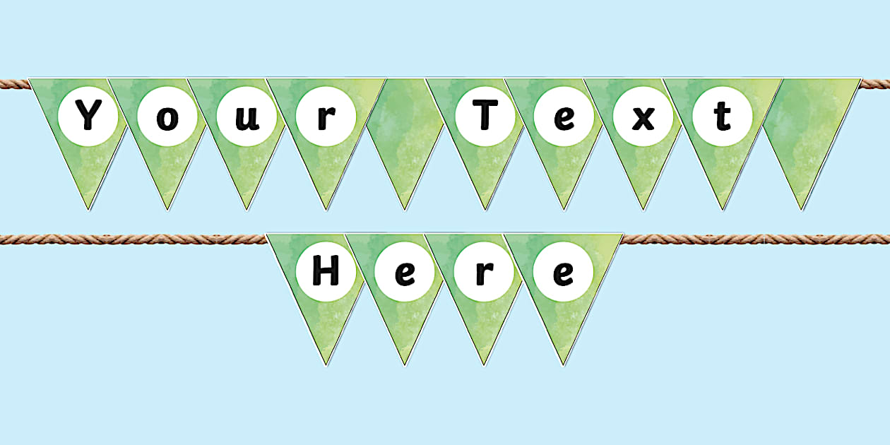 Editable Circle Light Green Watercolour Bunting - Twinkl