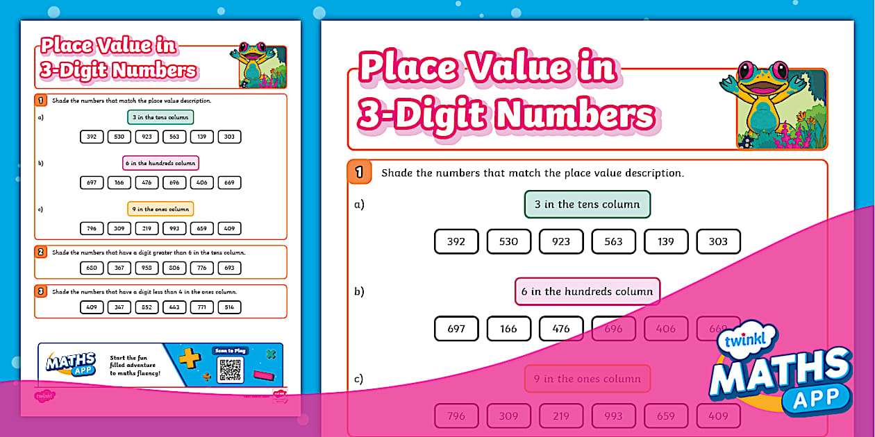 👉 Y3 Place Value in 3-Digit Numbers Skill Safari Sheet