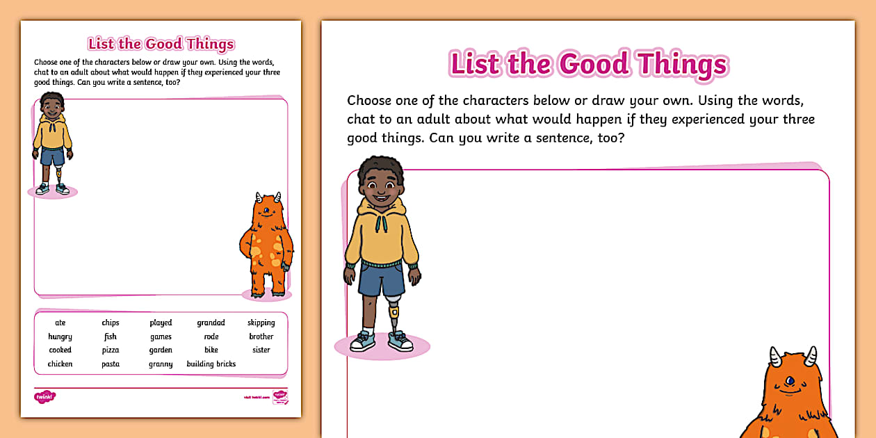 Language Skills: List The Good Things Foundation Stage