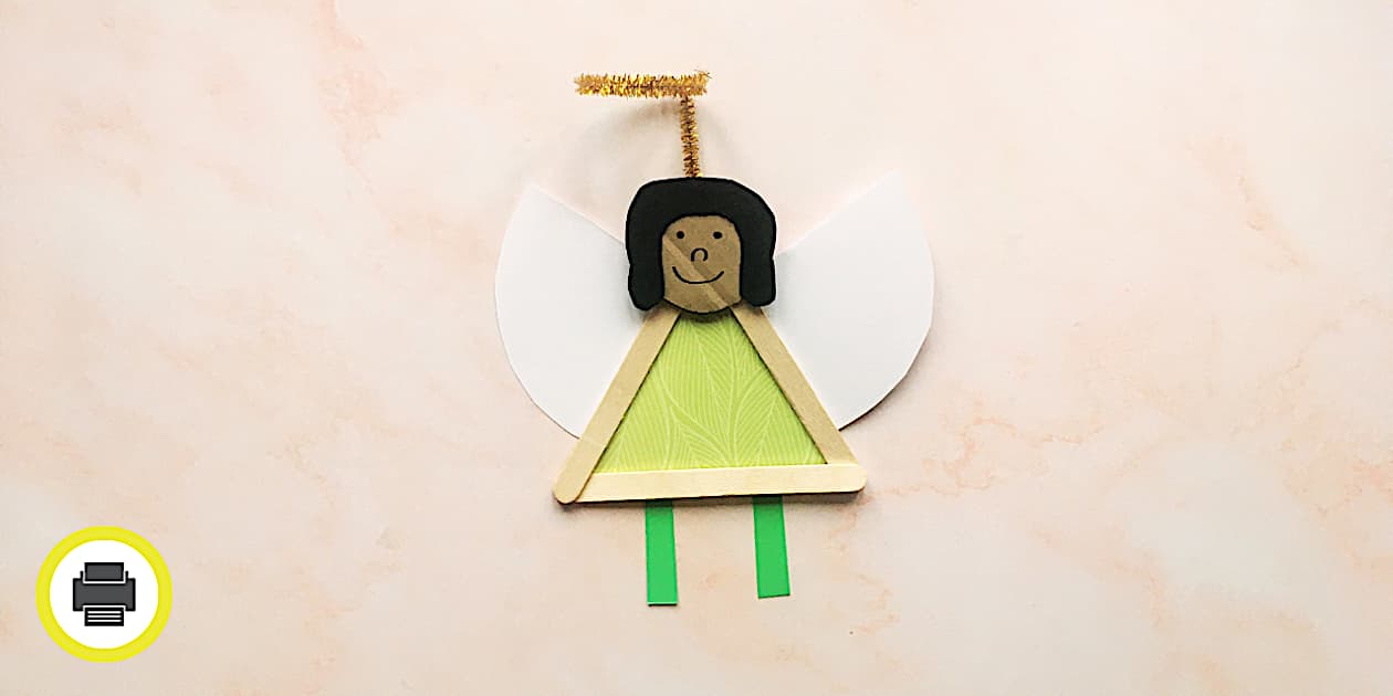 Lolly Stick Angel Craft - Nativity Activity (teacher made)