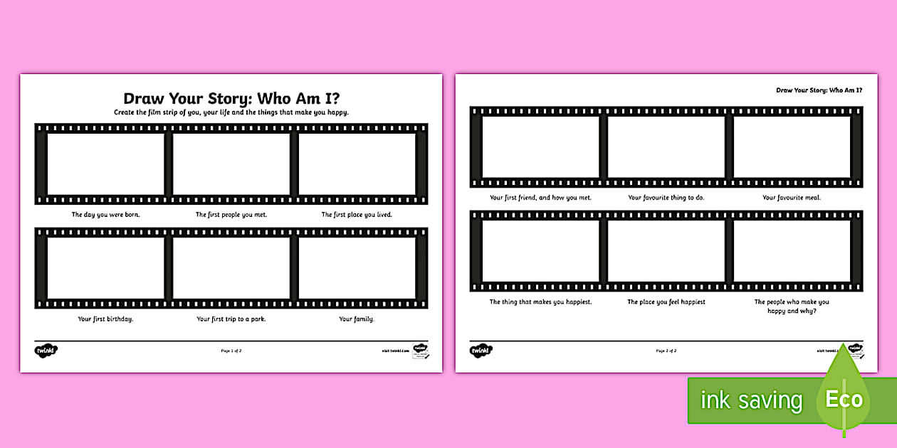 Draw Your Story: Film Strip Storyboard - Twinkl