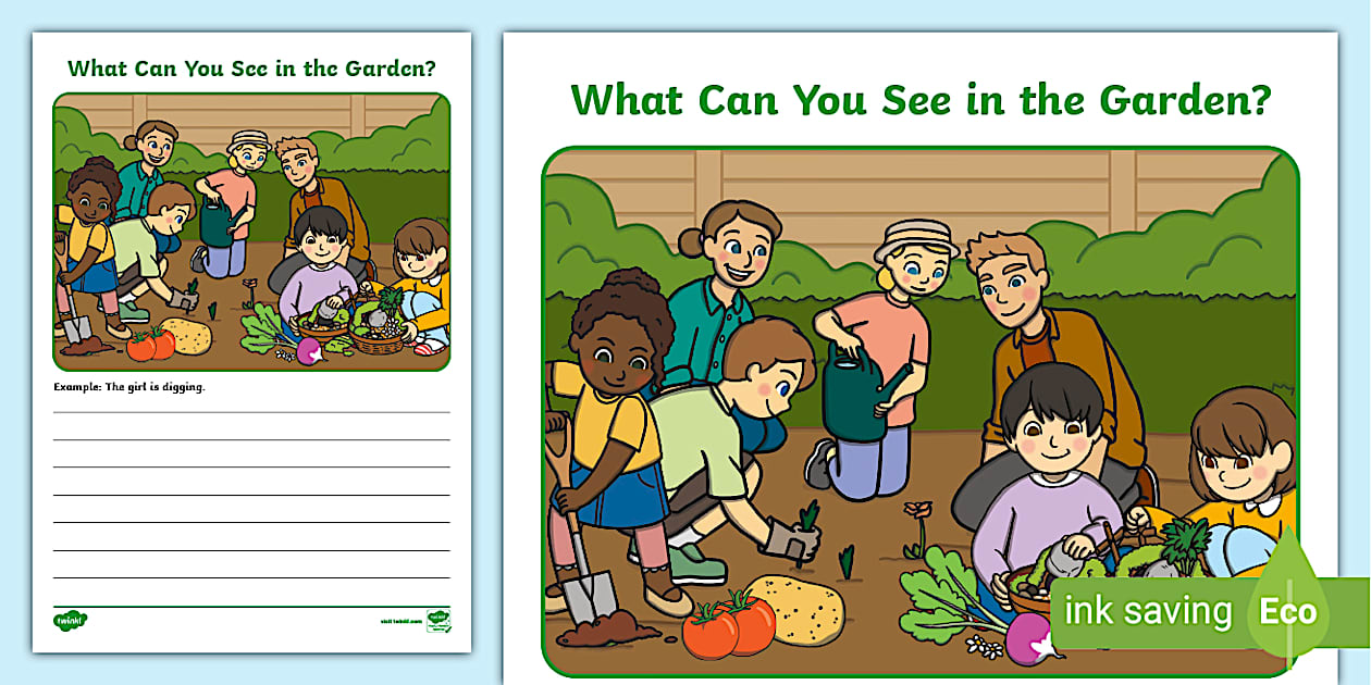 What Can You See in the Garden? Writing Activity - Twinkl