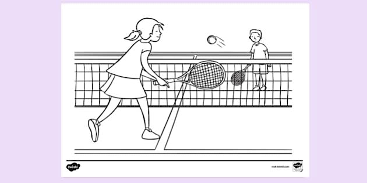 Tennis Colouring Page - Twinkl Teaching Resources - PE